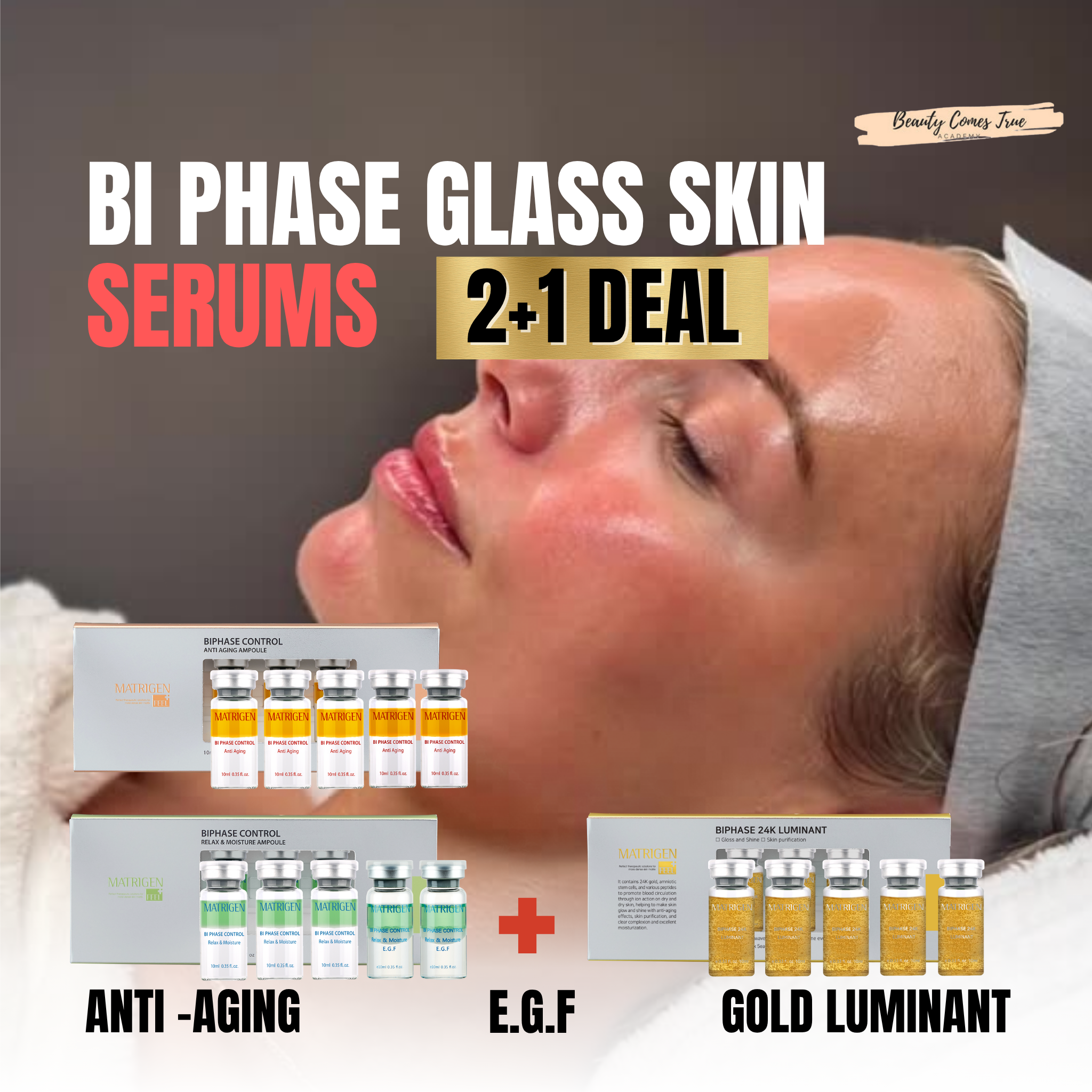 2+1 bi phase Glass skin serums – Beauty Comes True Academy